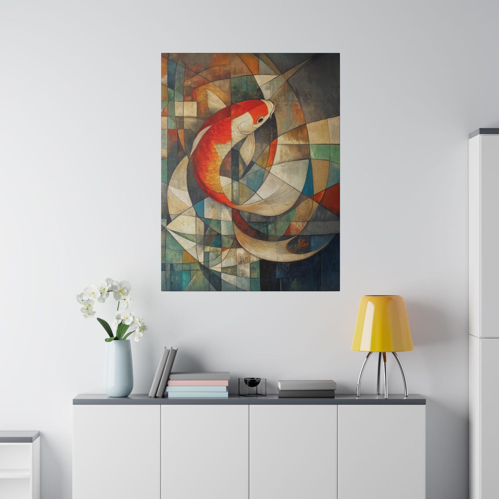 Good Luck Koi Fish Painting Koi Fish Art Lucky Koi Painting Abstract ...