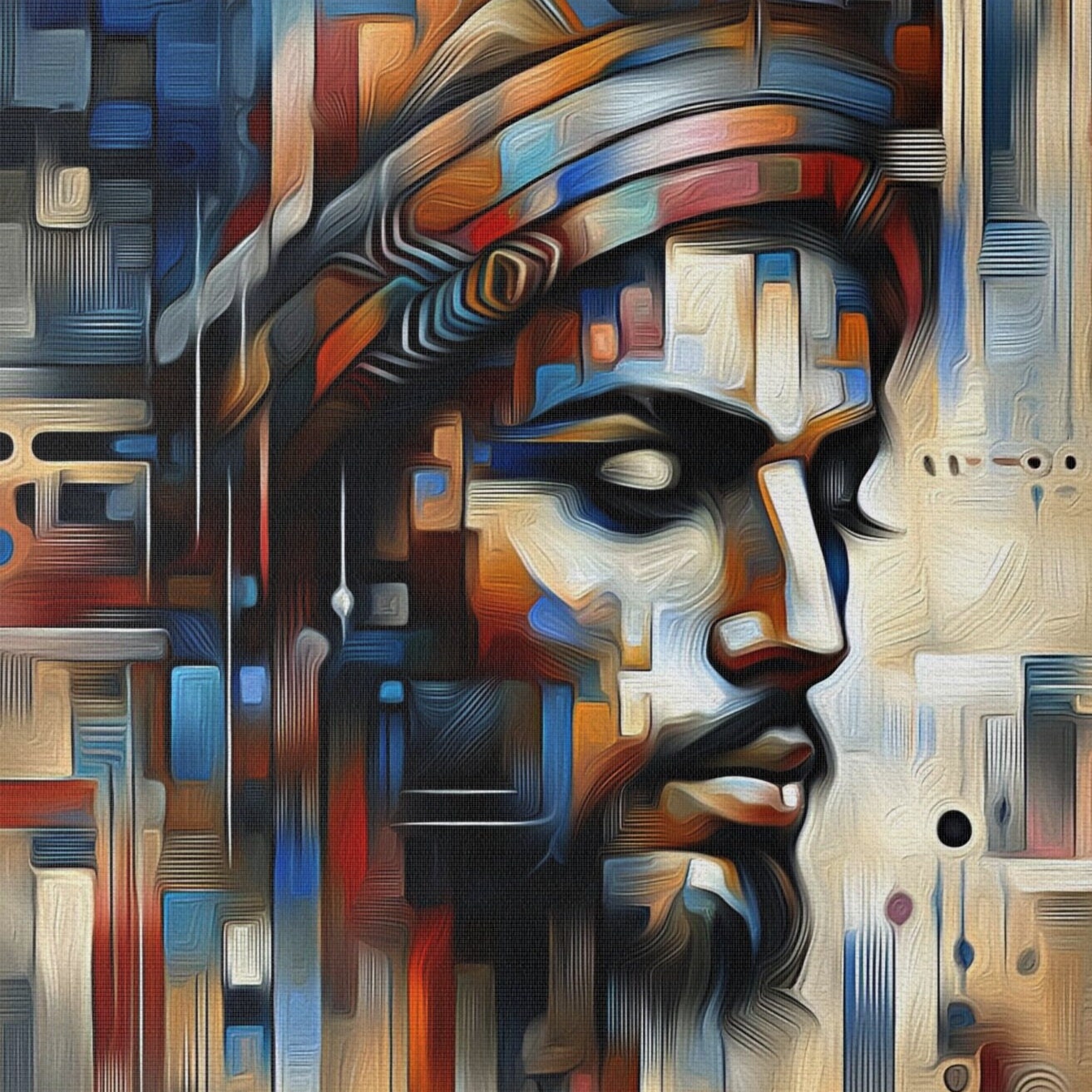 Nomad Man Oil Painting on Canvas Indian Man Modern Art for Home Decor ...