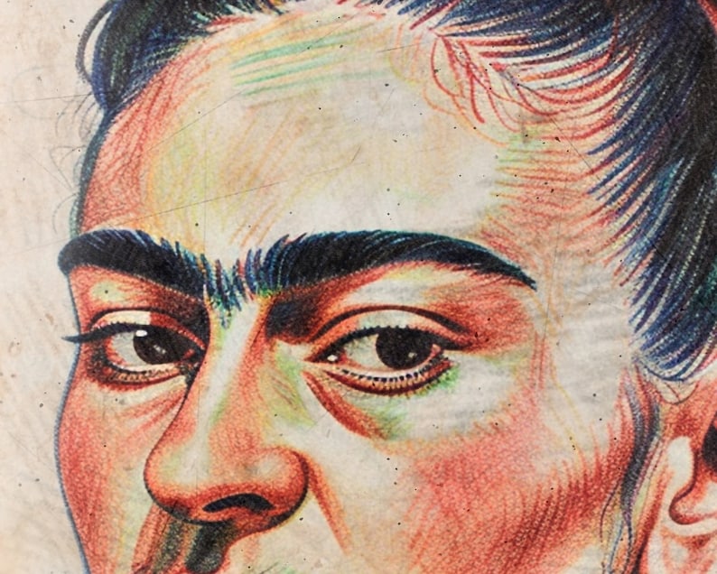 Frida Kahlo Color Pencil Sketch Art Print, Mexican Home Decor - Etsy Canada