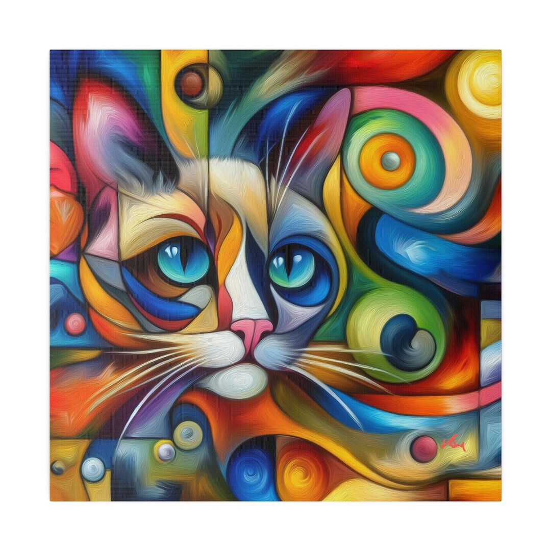 Cat Art Feline Fine Art Cat Oil Painting Cats on Canvas Cat Lovers Art ...