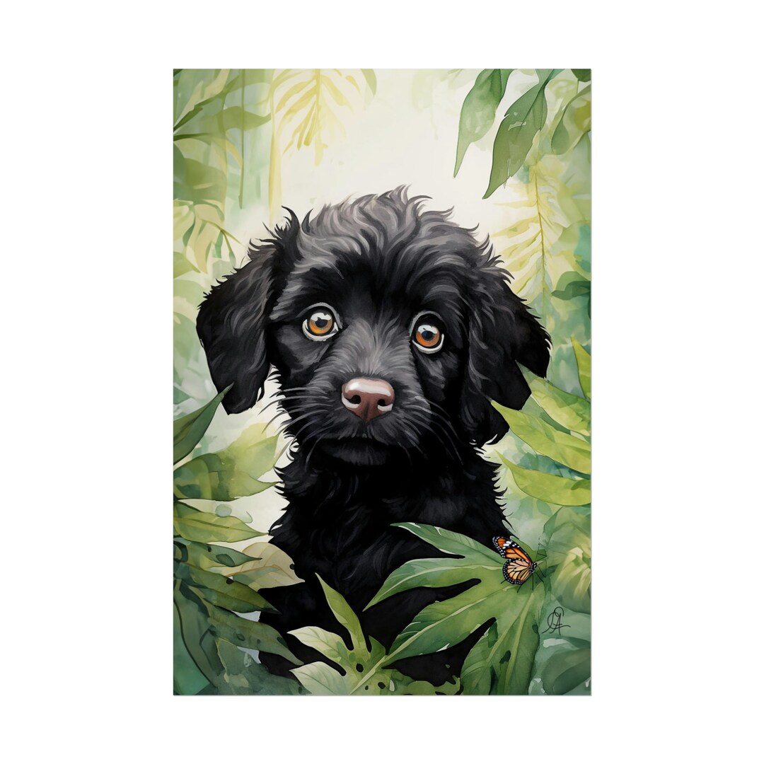 Labradoodle Poster Dogs Pets Wall Art Labradoodle Puppy Watercolor Pets ...