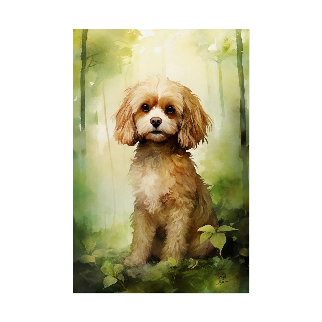 Cavapoo Poster Dogs Pets Wall Art Cavapoo Watercolor Pets Gift Dog ...
