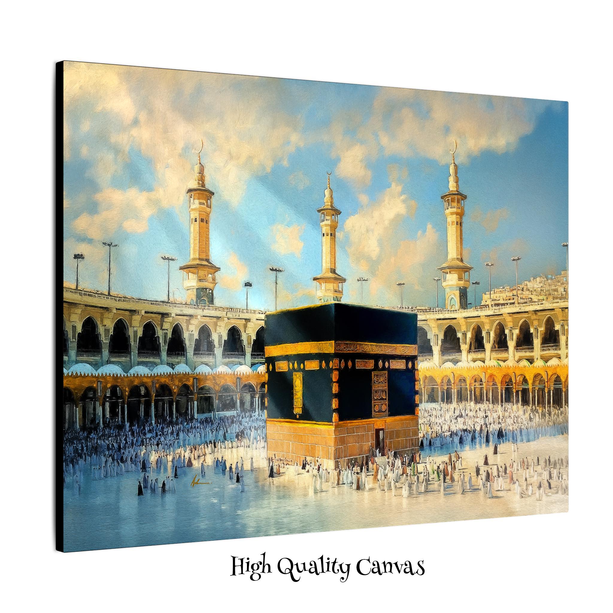 Kaaba Painting Mecca Wall Art Islamic Artwork Hajj Gift Saudi Arabia ...
