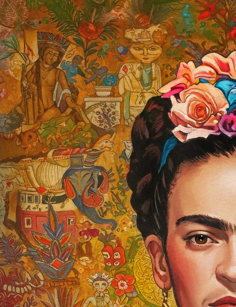 Frida Kahlo Art Print: Mexican Culture Portrait, Home Decor - Etsy UK