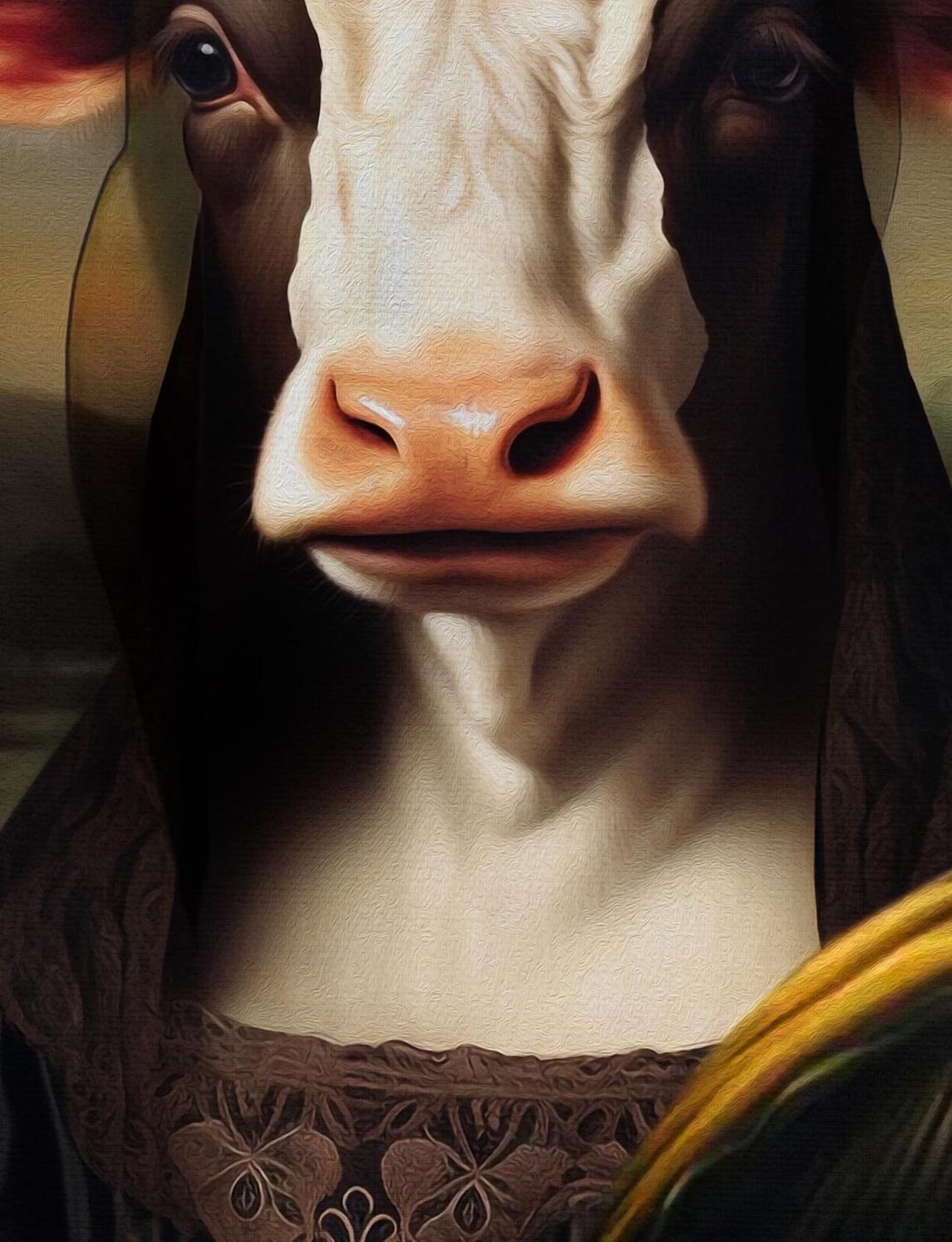 Moona Lisa Cow Art Print: Humorous Animal Fine Art - Etsy
