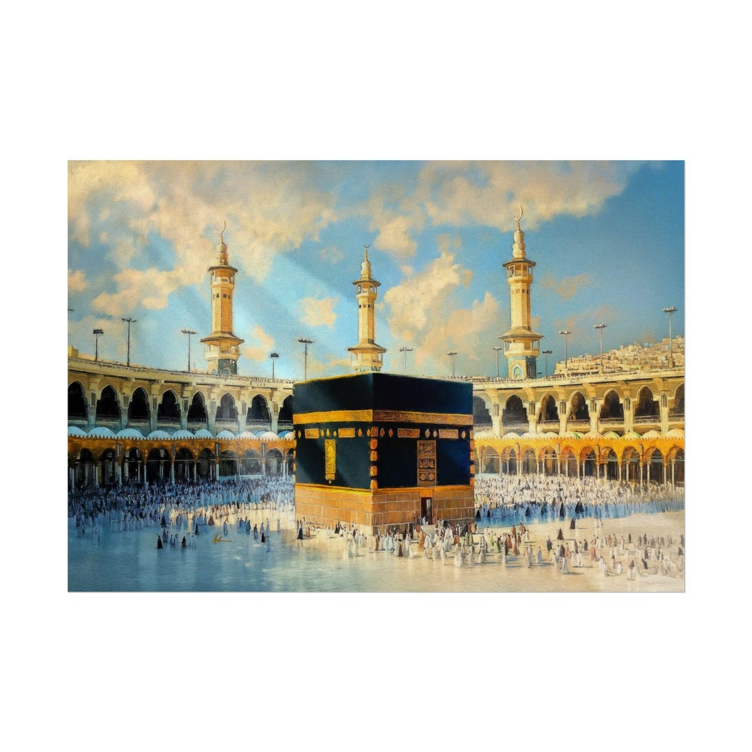 Kaaba Painting Mecca Wall Art Islamic Artwork Hajj Gift Saudi Arabia ...