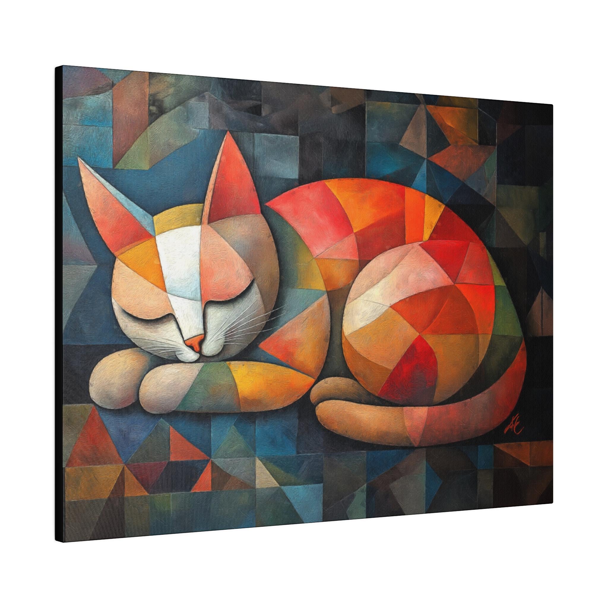 Cat Art Painting Cubism Art Geometry Art Contemporary Art Home Decore ...