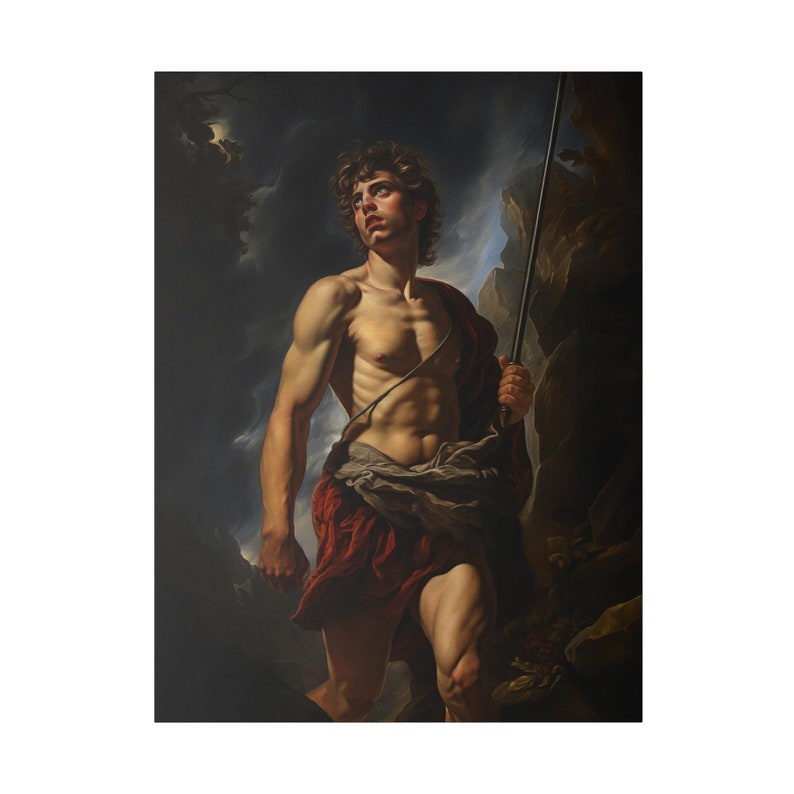The David Painting Classic Religious Art Home Decor David and Goliath ...