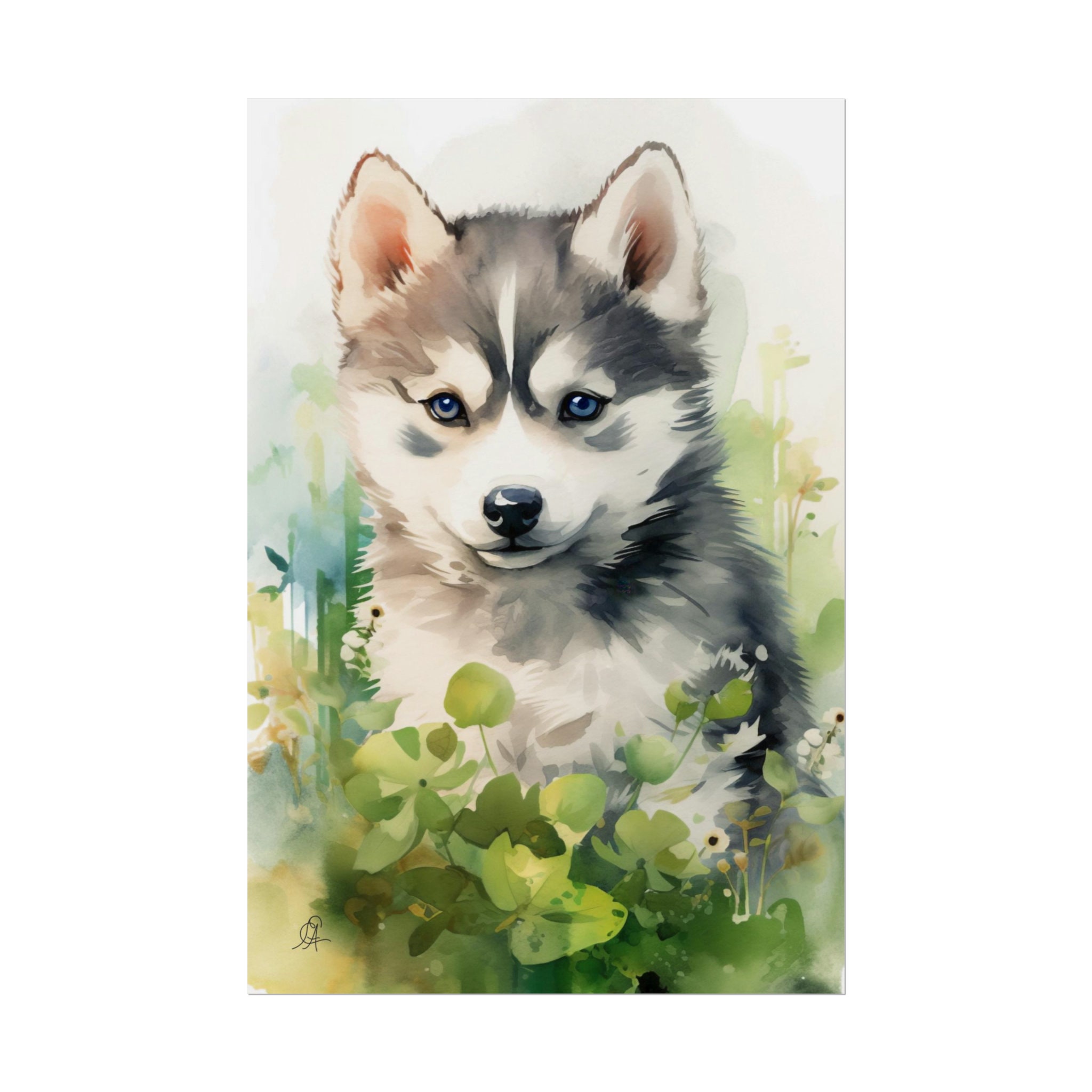 Siberian Husky Poster Dogs Pets Wall Art Siberian Husky Puppy Dog ...