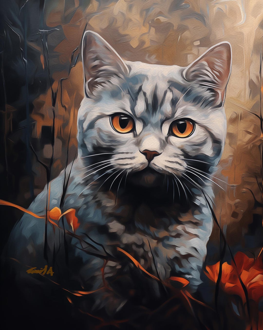 Cat Painting Cat Portraits Art Collection Realistic Cat Art Unique Cat ...