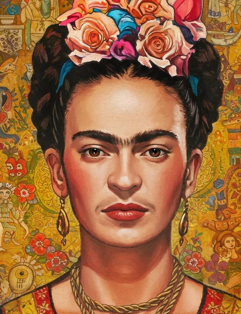 Frida Kahlo Art Print: Mexican Culture Portrait, Home Decor - Etsy UK