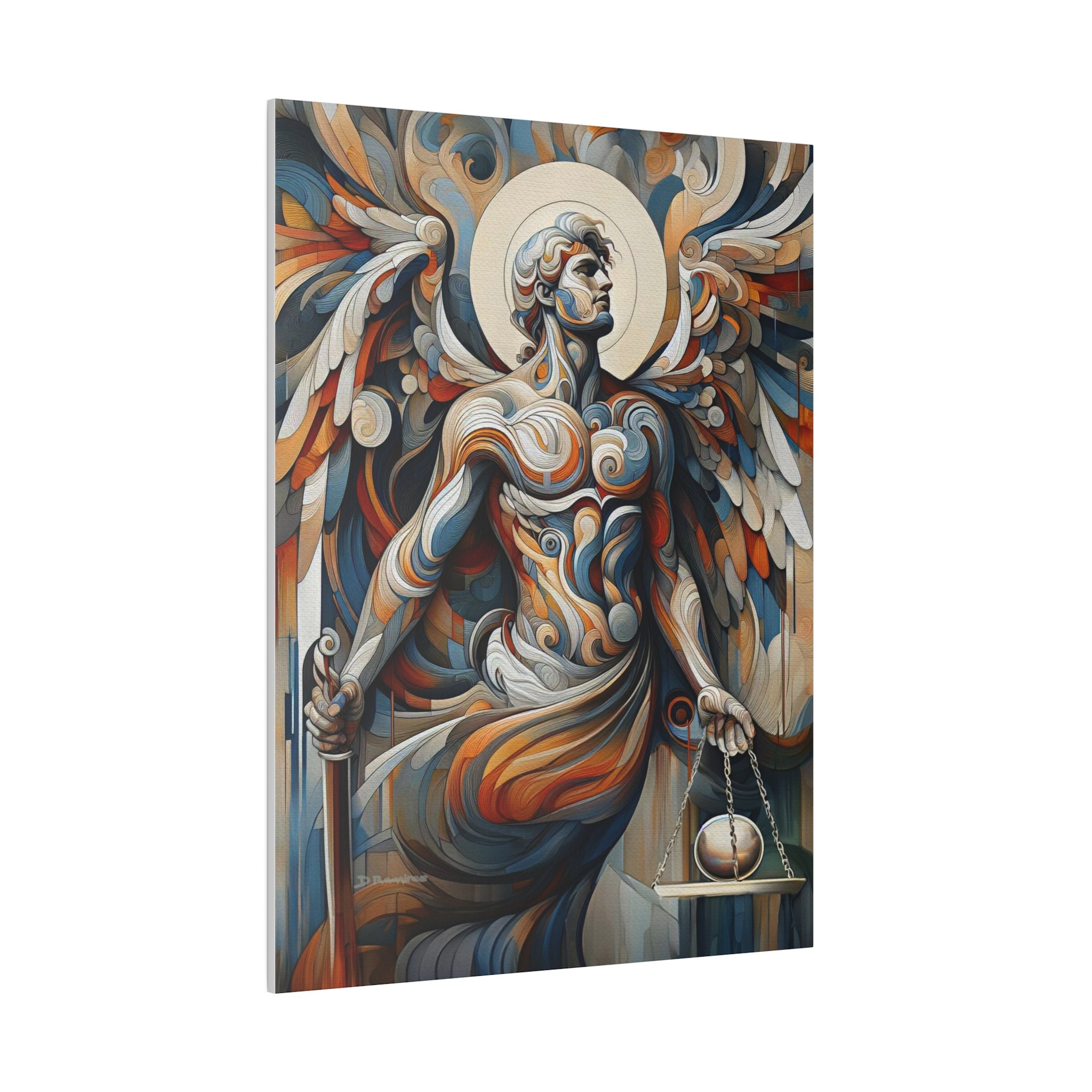 Saint Michael Angel Abstract Painting Canvas or Paper Reproduction ...