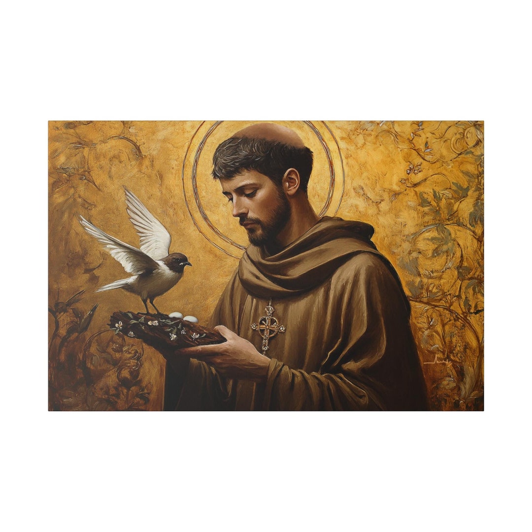 Saint Francis of Assisi Painting St Francis Art Golden Saint Francis ...