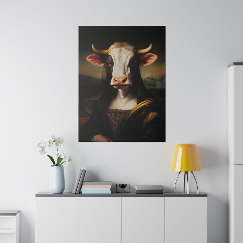 Moona Lisa Cow Art Print: Humorous Animal Fine Art - Etsy