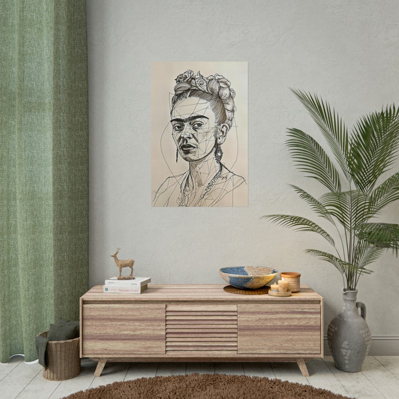 Frida Kahlo "golden Ratio" Sketch Art Print, Contemporary Home Decor ...