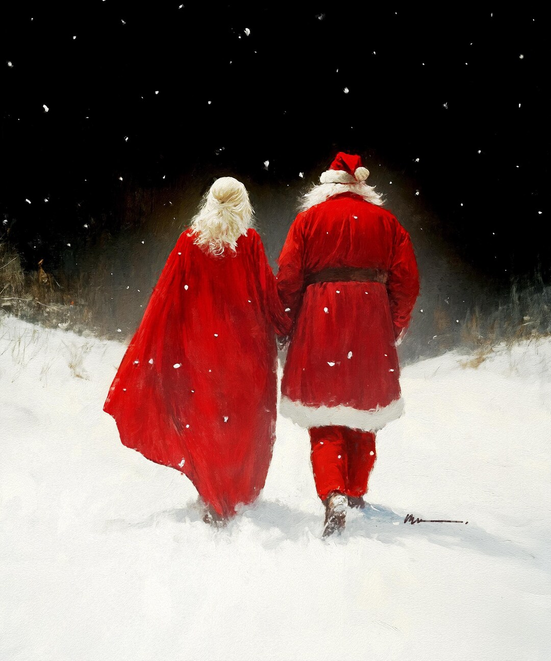 Santa Claus Classic Artwork for Christmas Spirit Painting Holiday Home ...