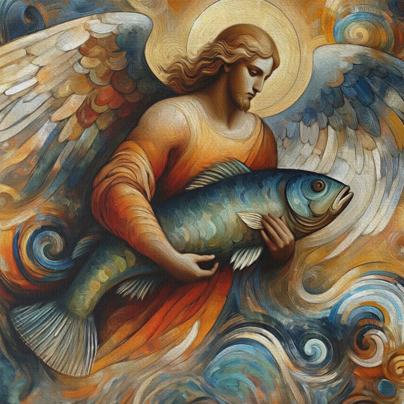 Saint Raphael Arcangel Painting Canvas or Paper Beautiful Angel Art ...