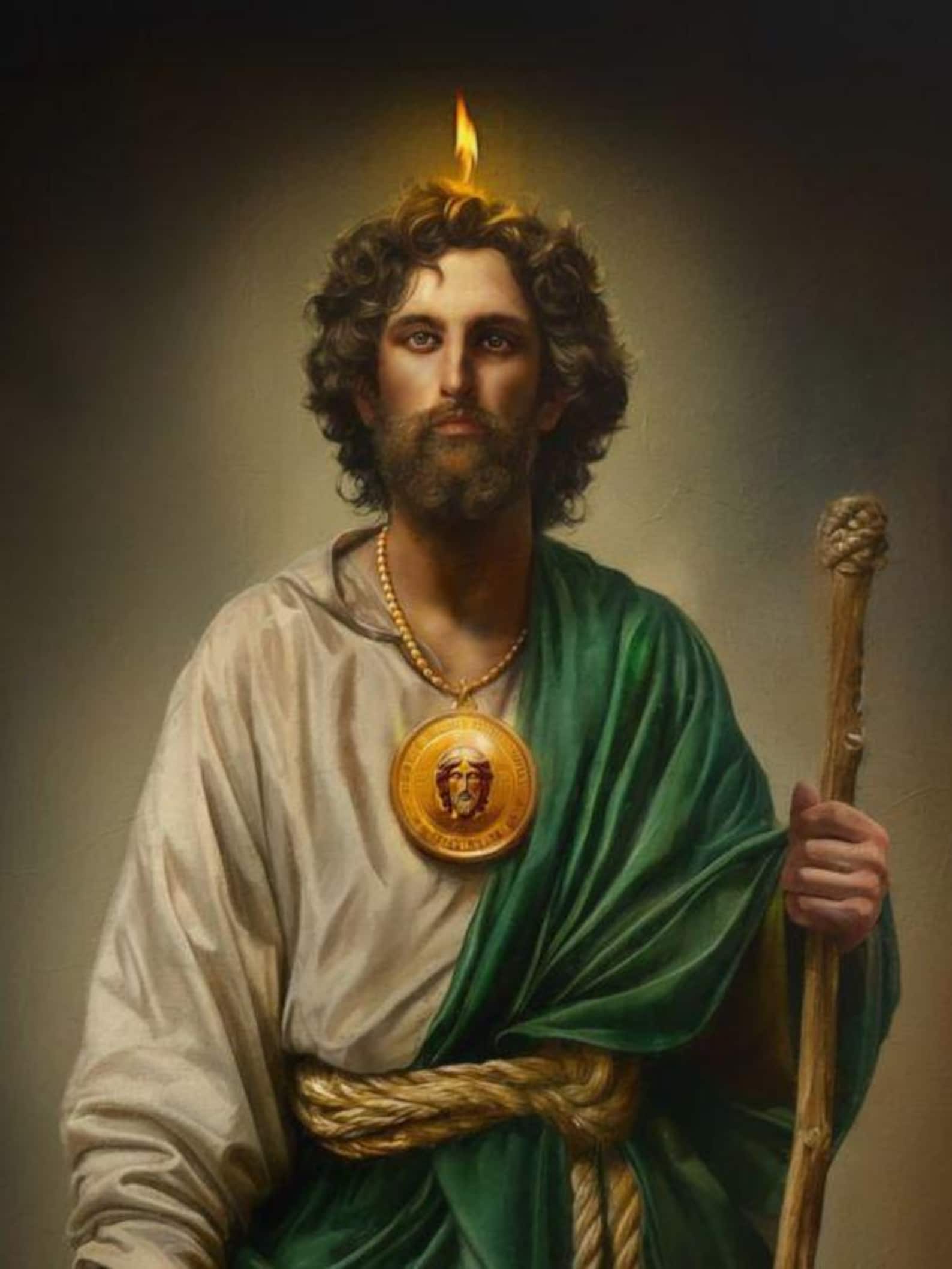 Saint Jude Thaddeus Painting on Canvas or Paper Print St. Jude Art Home ...