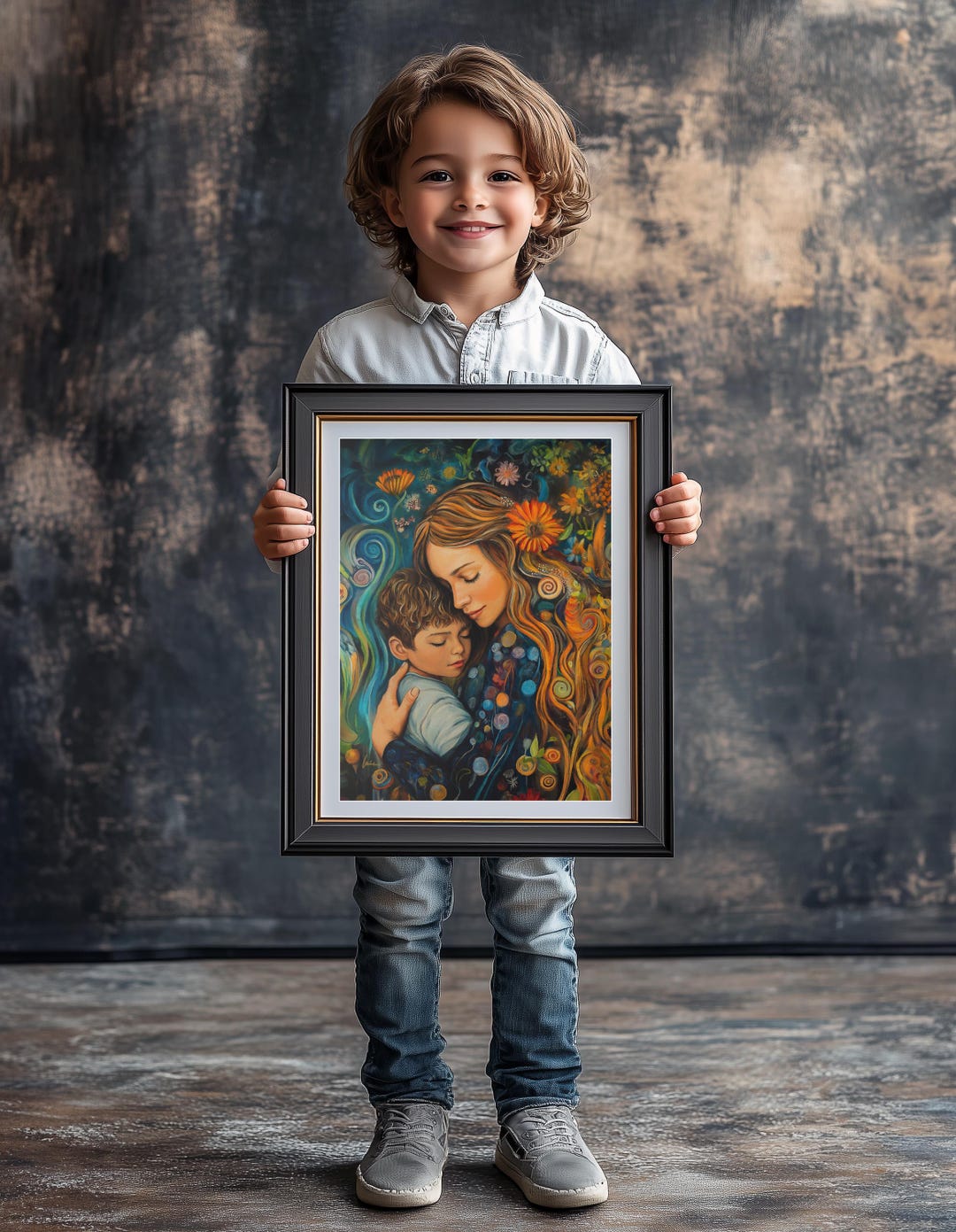 Mother Painting Motherhood Art Parent and Child Bond Nurturing Room Art ...