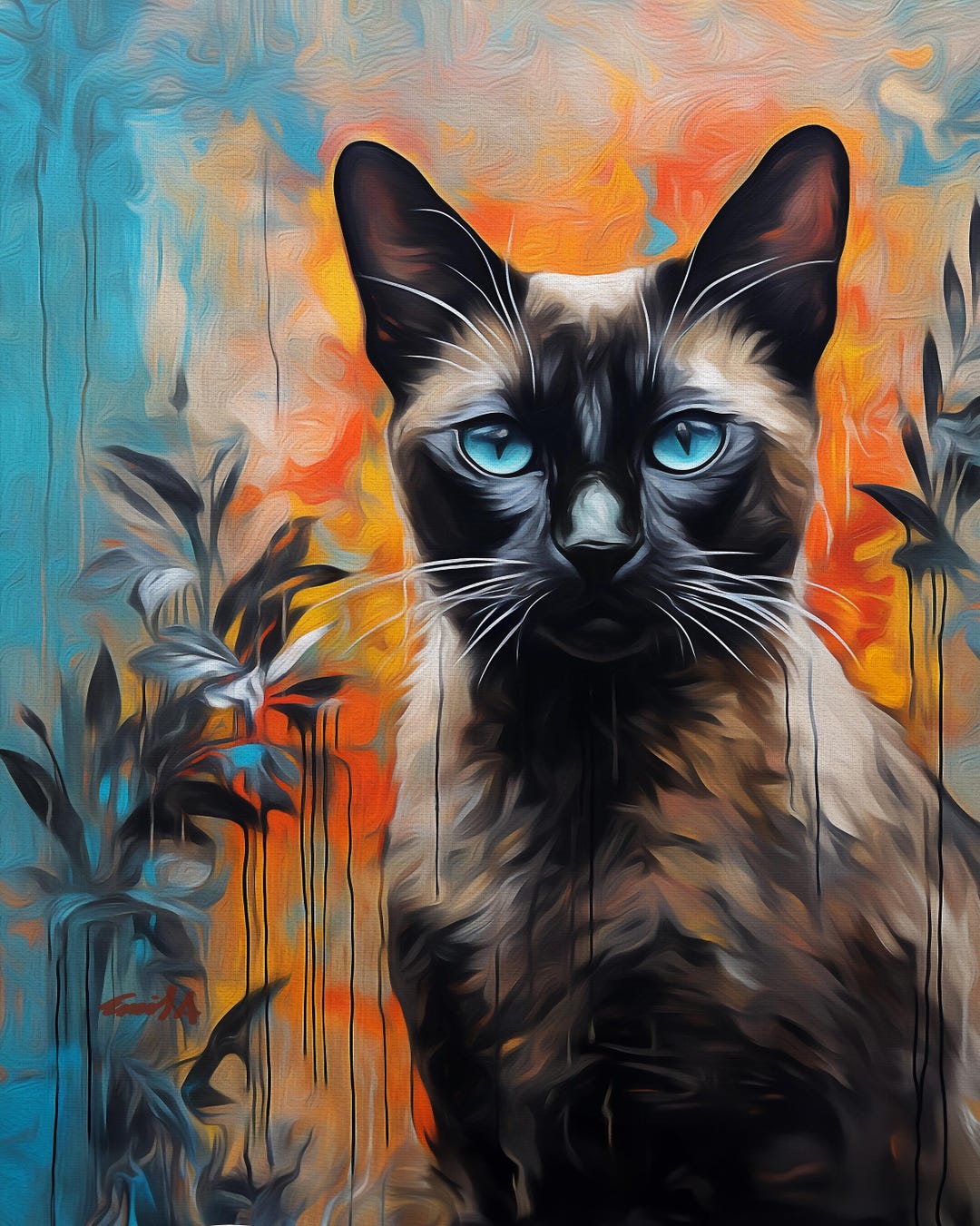 Cat Painting Cat Portraits Art Collection Realistic Cat Art Unique Cat ...