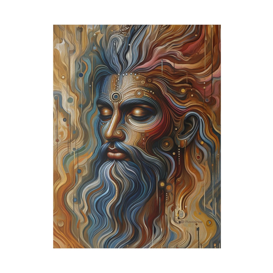 Guru Abstract Oil Painting on Canvas Indian Face Modern Guru Art Home ...