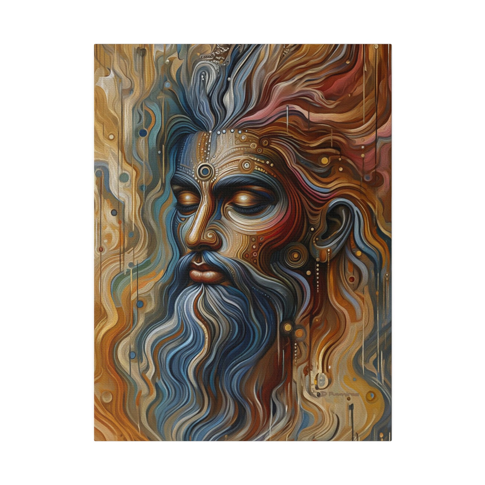 Guru Abstract Oil Painting on Canvas Indian Face Modern Guru Art Home ...