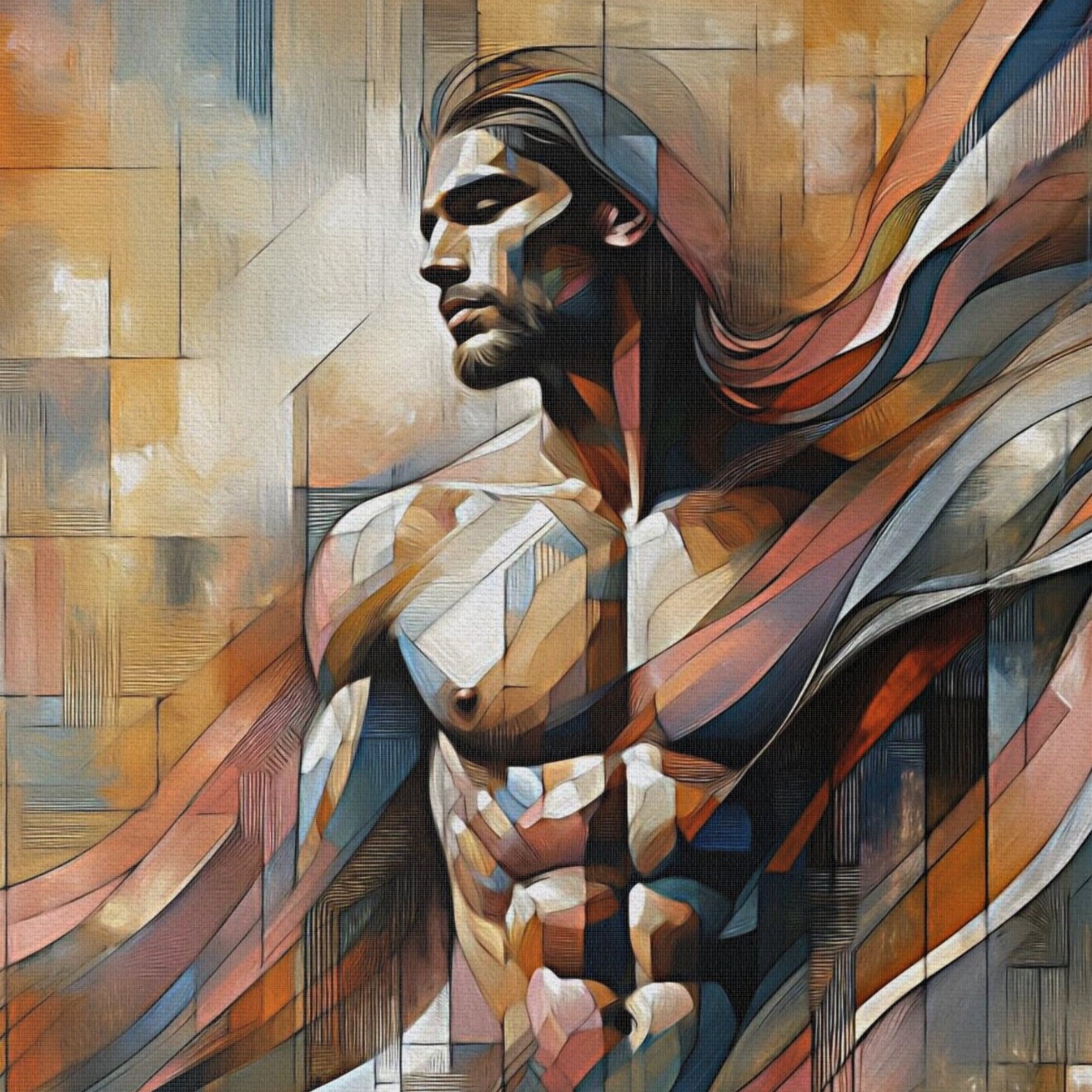 Adam Art Abstract Oil Painting on Canvas Biblical Faith Modern Art Home ...