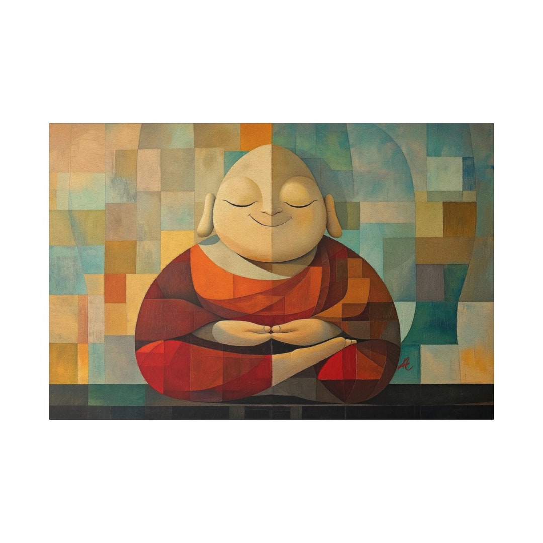 Buddha Painting Serenity Canvas or Paper Artwork Buddhism Inspired Wall ...
