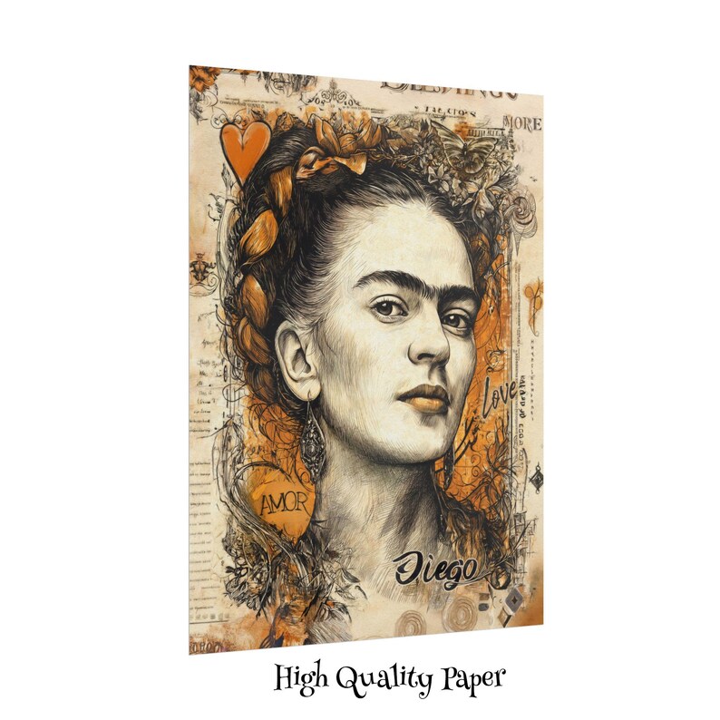 Frida Kahlo Art Print: Vintage Collage, Mexican Folk Art - Etsy