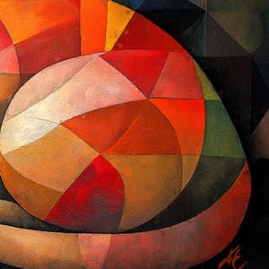 Cat Art Painting Cubism Art Geometry Art Contemporary Art Home Decore ...