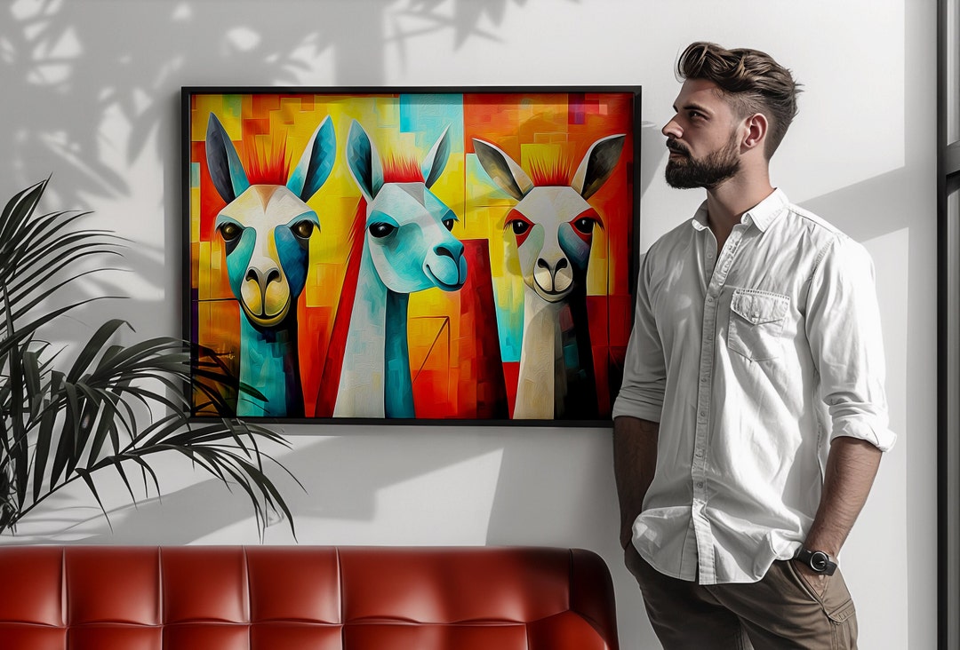 Llamas Painting | Home Decor | Affordable Art | Llamas Lover | Interior ...