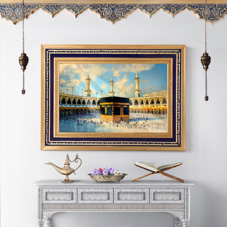 Kaaba Painting Mecca Wall Art Islamic Artwork Hajj Gift Saudi Arabia ...