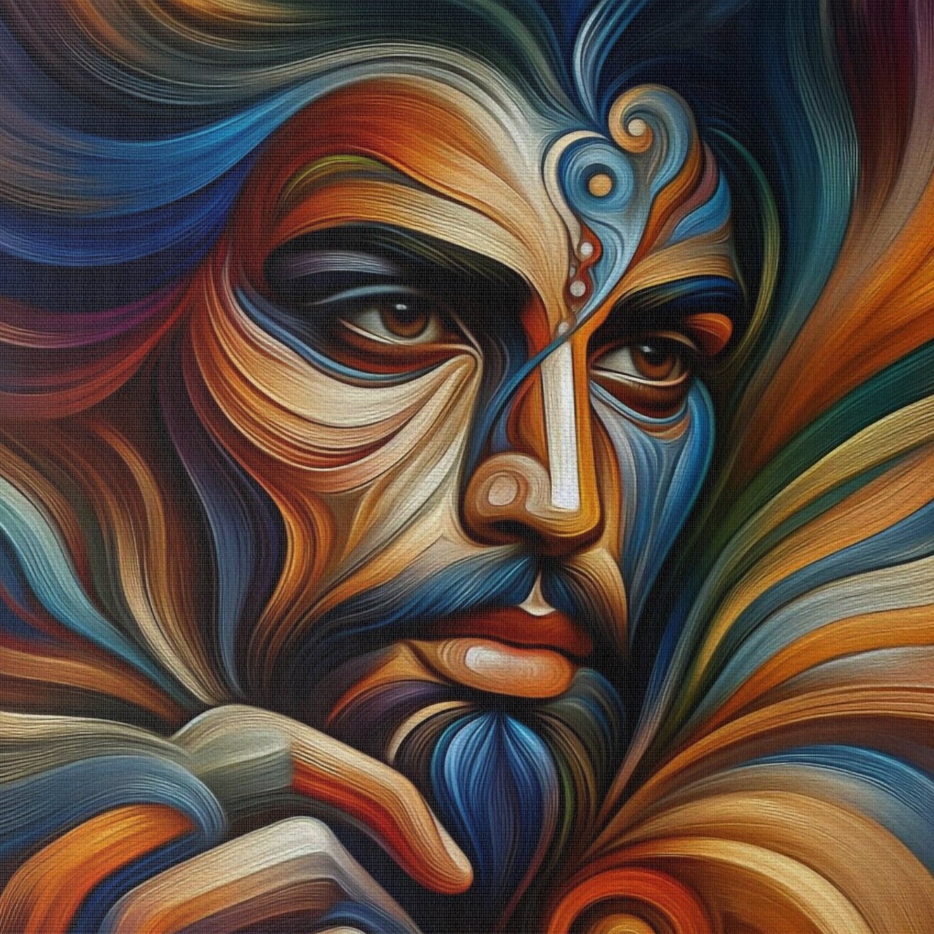 Man Abstract Oil Painting on Canvas Face Modern Art for Home Decor Man ...