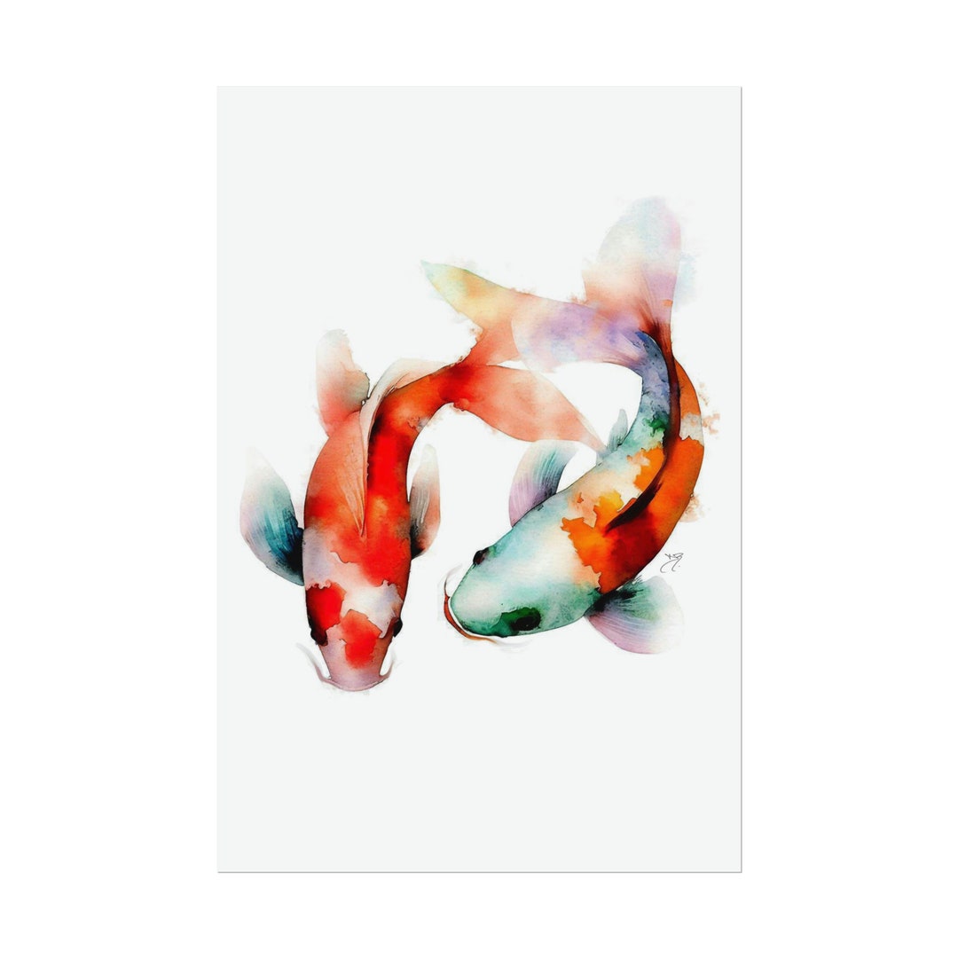Koi Art, Koi Fish Prints, Koi Fish, Wall Art, Watercolor Prints, Home ...