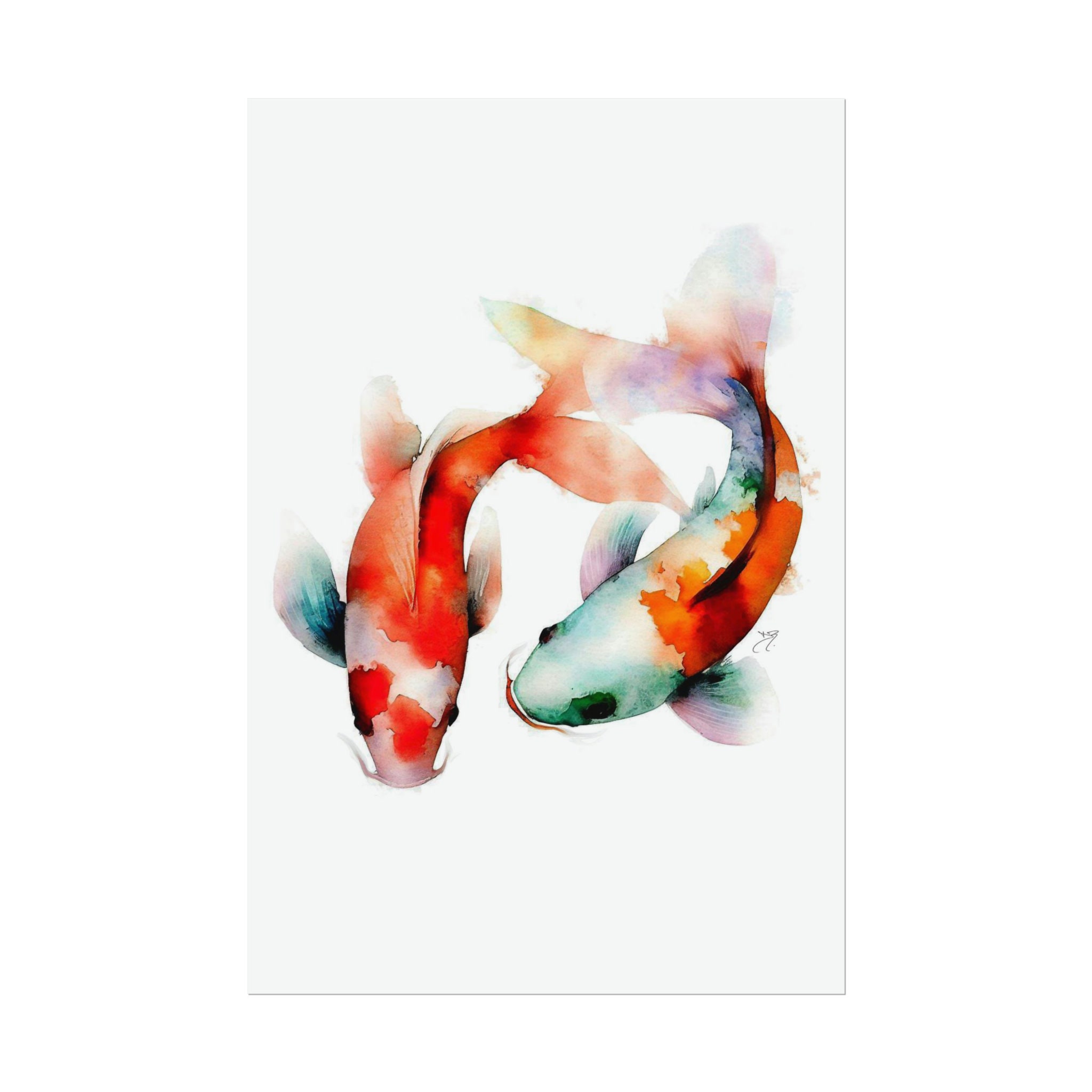 Koi Art, Koi Fish Prints, Koi Fish, Wall Art, Watercolor Prints, Home ...