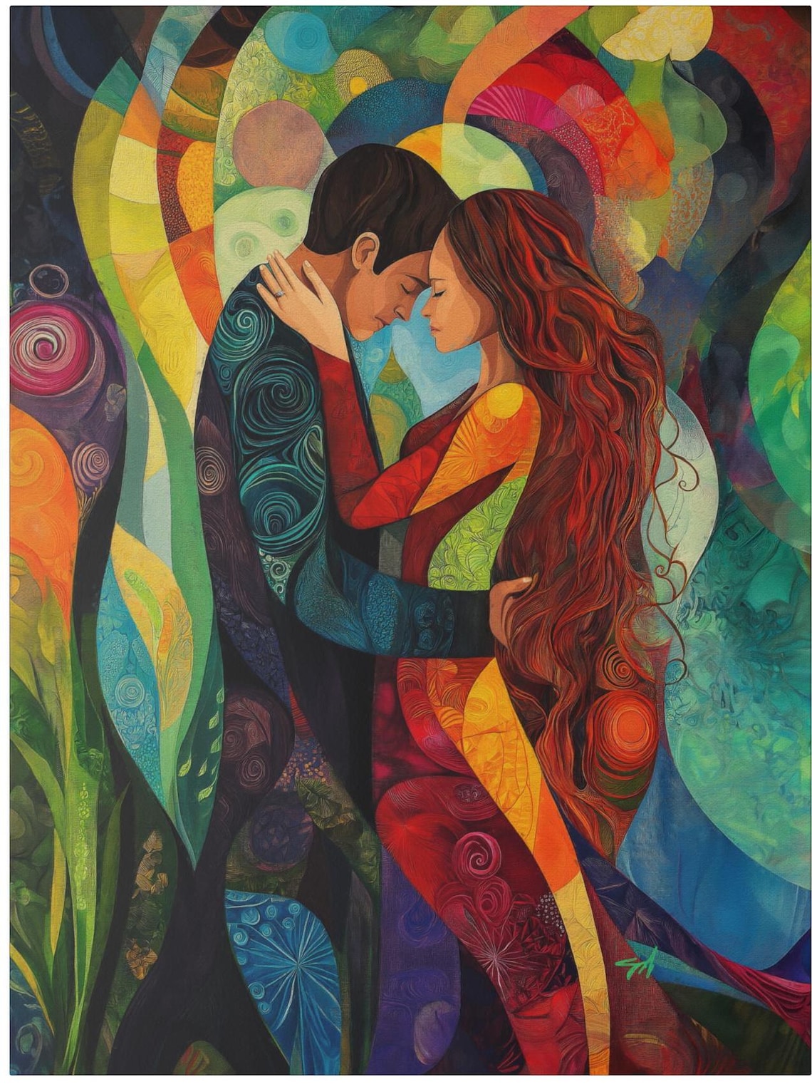 Engagement Ring Art Proposal Wedding Couple Romance Intimacy Art ...
