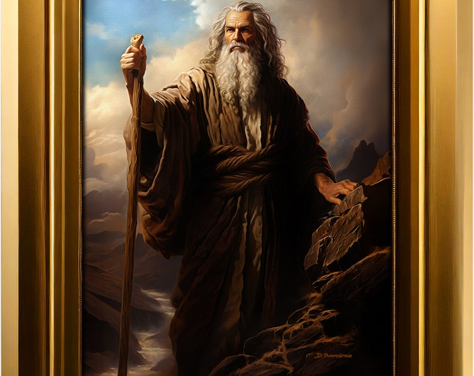 Moses and the Ten Commandments Custom Digital Oil Painting DIGITAL ...