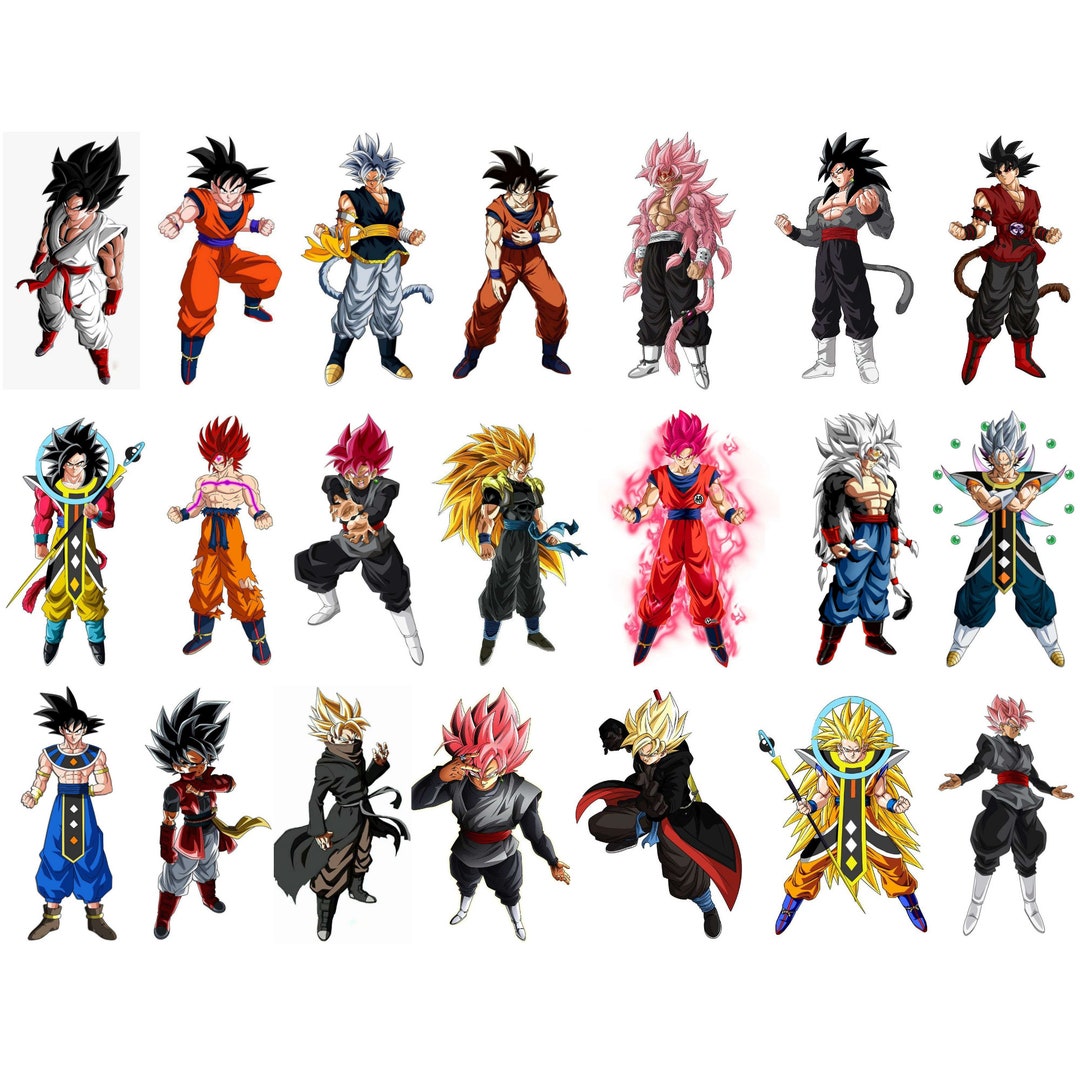 All Forms Son Goku SVG Bundle Anime Svg Manga Svg Digital - Etsy