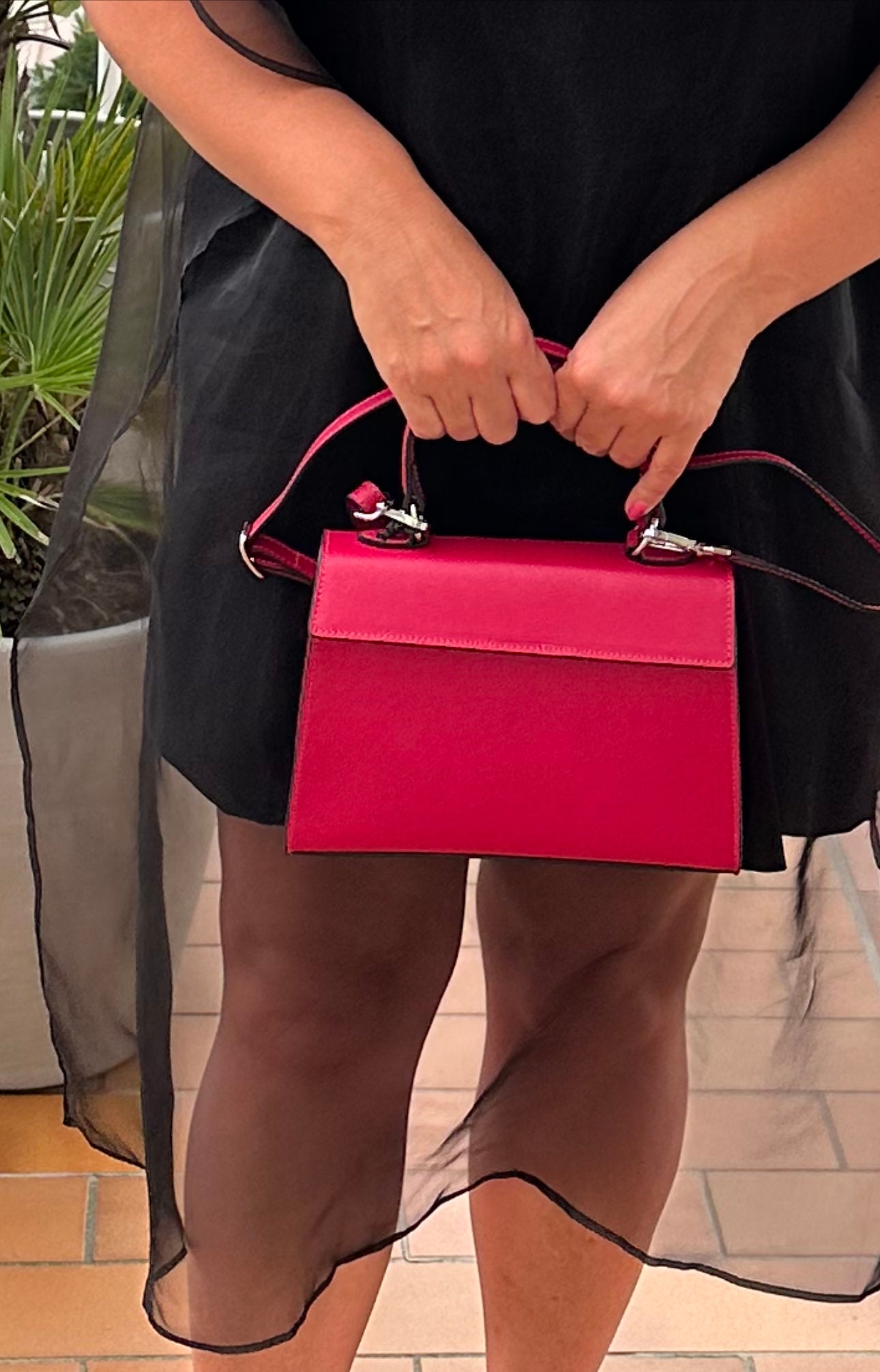 Modern Original Raspberry Bag Made of Genuine Italian Leather Bag A Bag ...