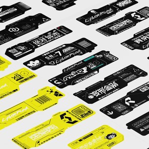 Digital Cyberpunk Decals , Vectors , Labels and Futuristic Sci-fi ...