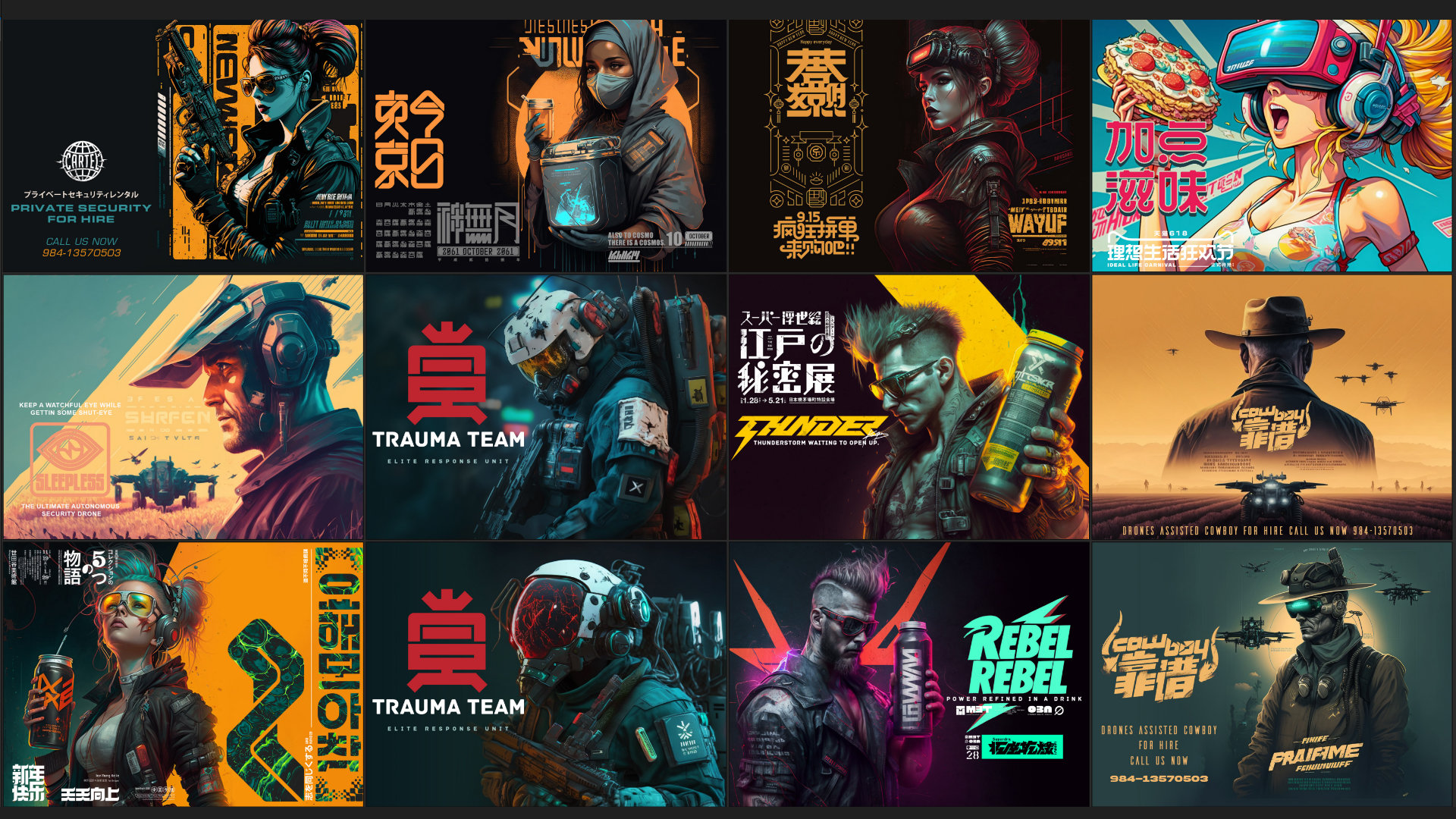 Cyberpunk Poster, Gaming Cyberpunk Advertising Banners , Cyberpunk Art ...