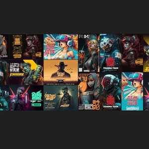 Cyberpunk Poster, Gaming Cyberpunk Advertising Banners , Cyberpunk Art ...