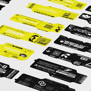 Digital Cyberpunk Decals , Vectors , Labels and Futuristic Sci-fi ...