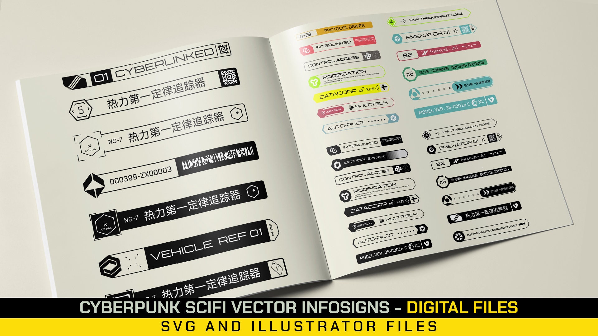 60 Cyberpunk Decals , Sci-fi Info Decals , Futuristic Decals , Info ...