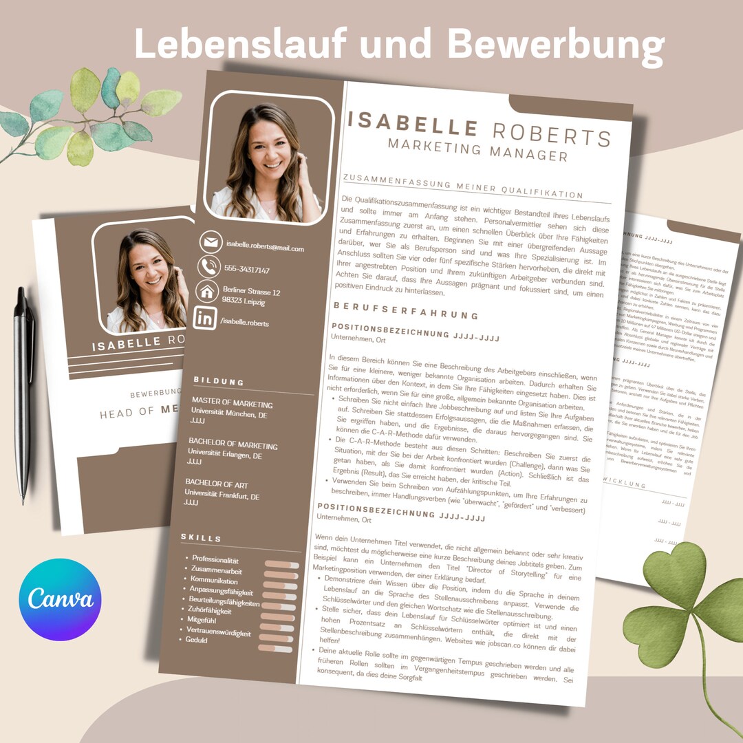 Application Template, CV Template, CV, Tabular CV Modern & Easy to Edit ...