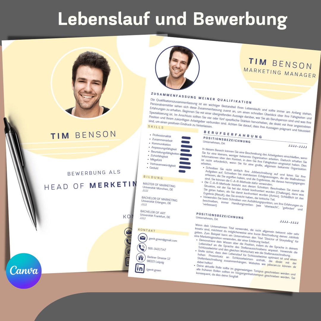 Application Template, CV Template, CV, Tabular CV - Modern & Easy to ...