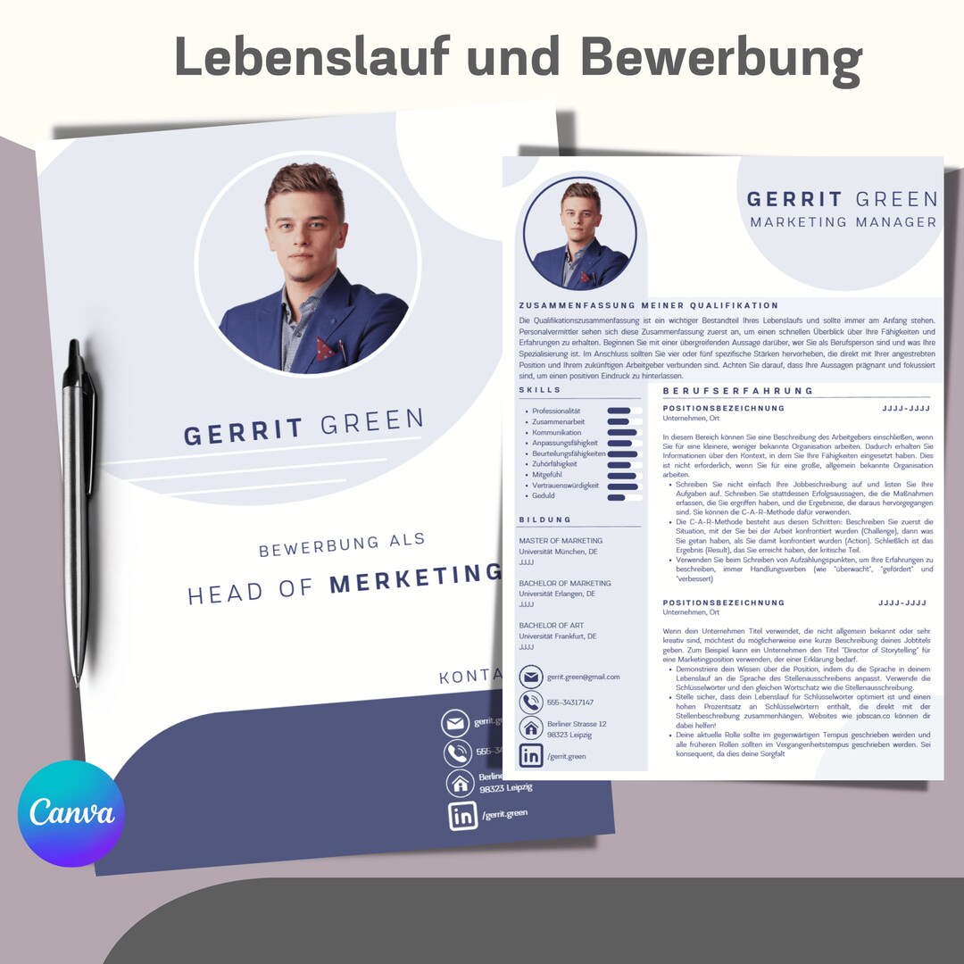 Application Template, CV Template, CV, Tabular CV Modern & Easy to Edit ...