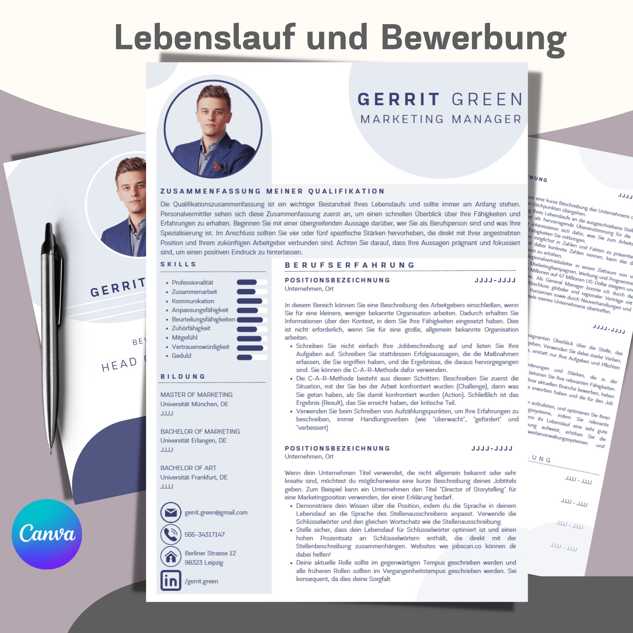 Application Template, CV Template, CV, Tabular CV Modern & Easy to Edit ...