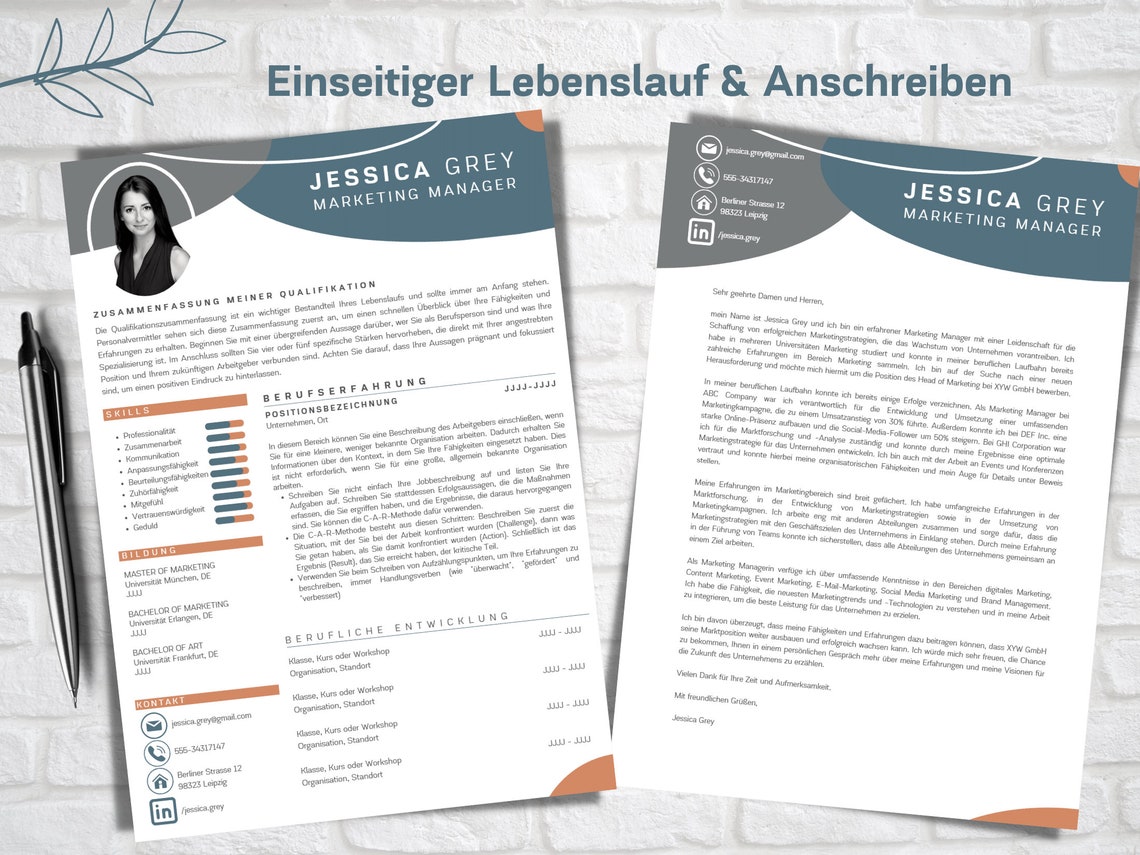 Application Template CV Template CV Tabular CV Modern & - Etsy