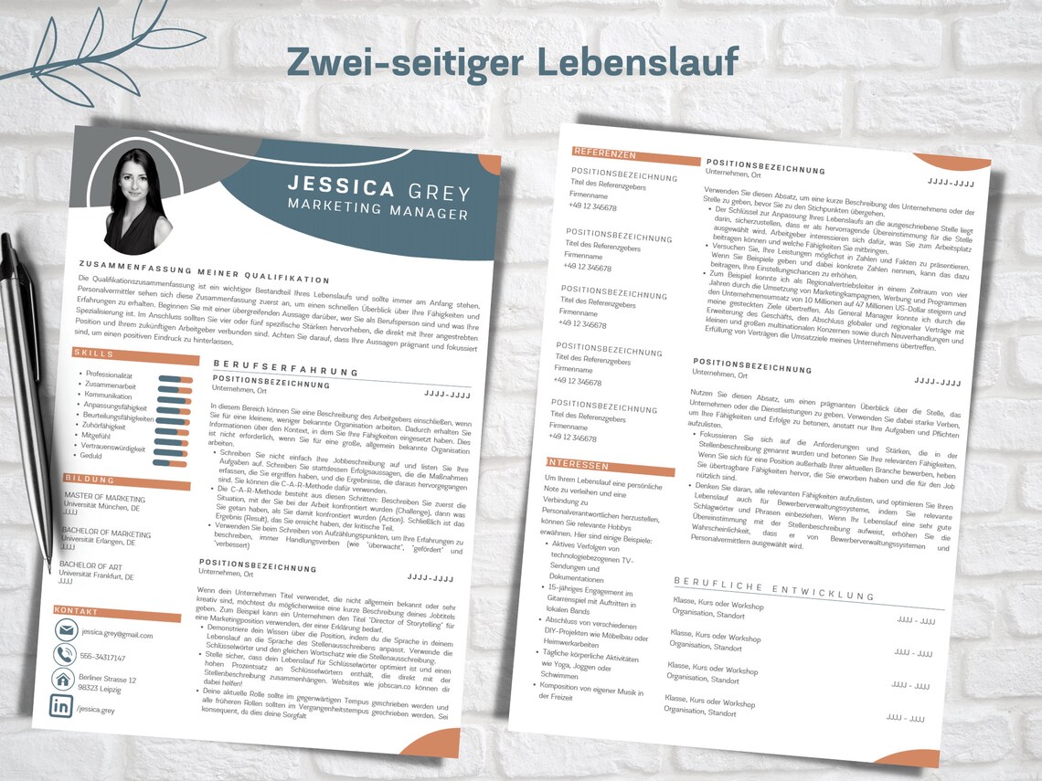 Application Template CV Template CV Tabular CV Modern & - Etsy